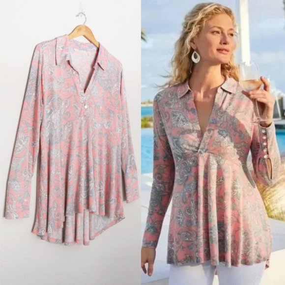 Soft Surroundings | Tops | Soft Surrounding Philippa Paisley Pullover ...